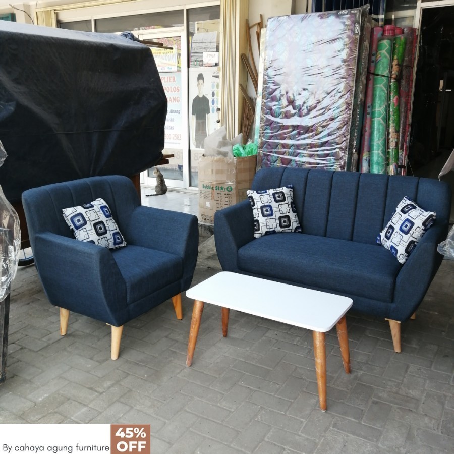 Jual sofa retro minimalis 21 sandaran salur tanpa meja | Shopee Indonesia