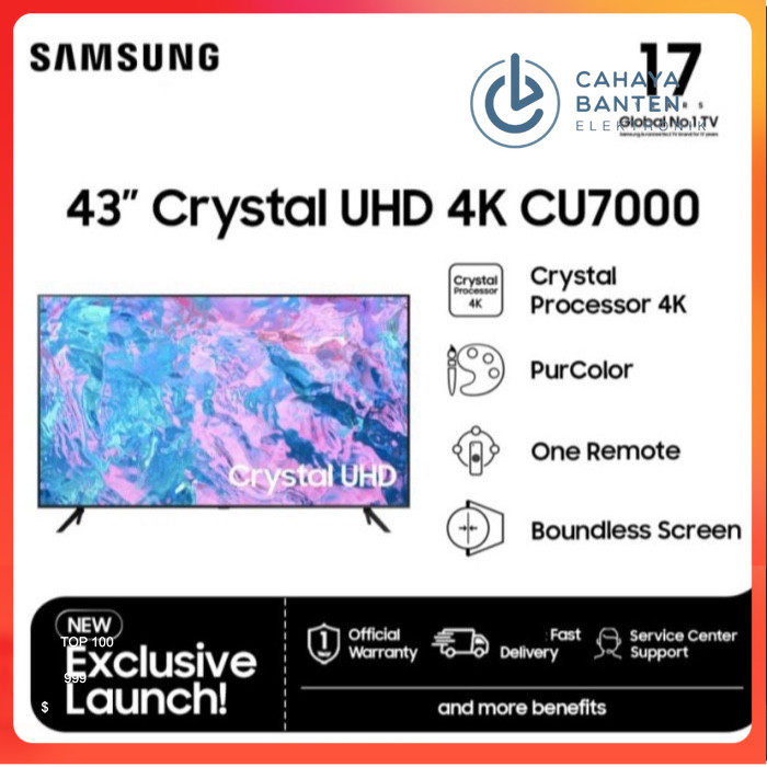 Jual LED SAMSUNG 43CU7000 - LED SAMSUNG SMART TV LED 43 INCH CRYSTAL ...