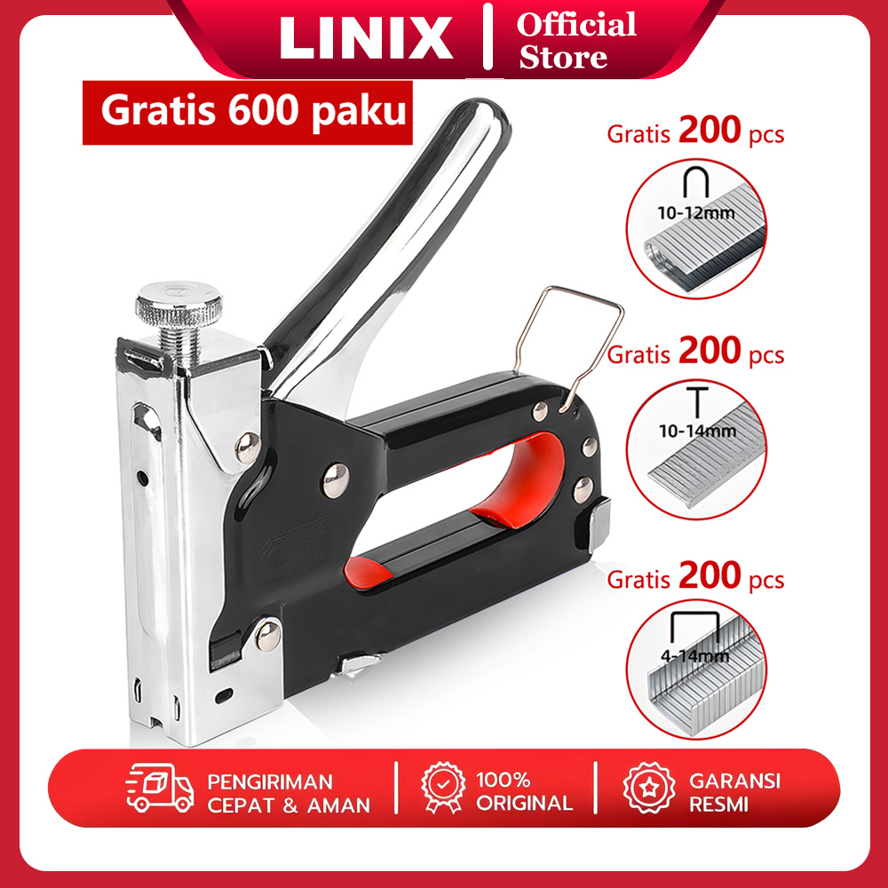 Jual Linix 3in1 Staples Stapler Staple Gun Alat Tembak Paku Staples ...