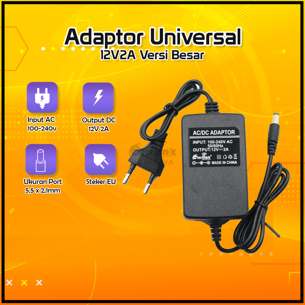 Jual Power Supply Adaptor 12V 2A Murni Travo CCTV STB HDD ADP Media ...