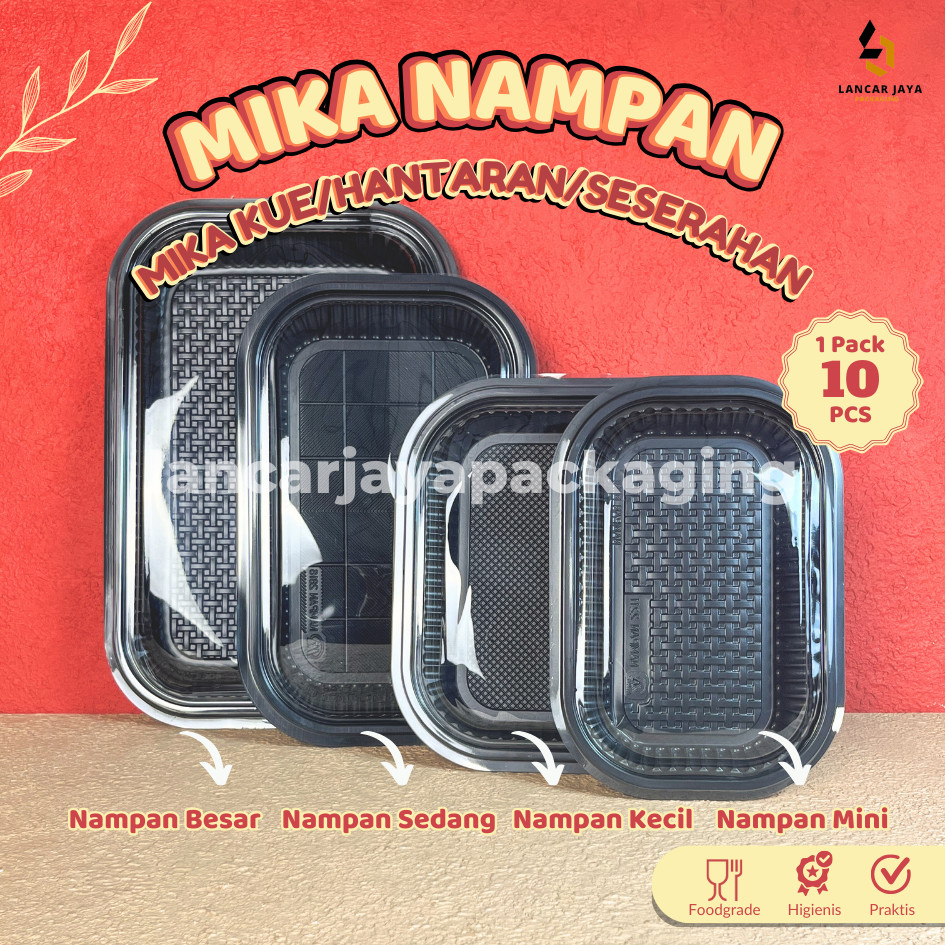 Jual [10 PCS] Nampan Mika Baki Hantaran Plastik Tempat Jajan Snack Kue ...