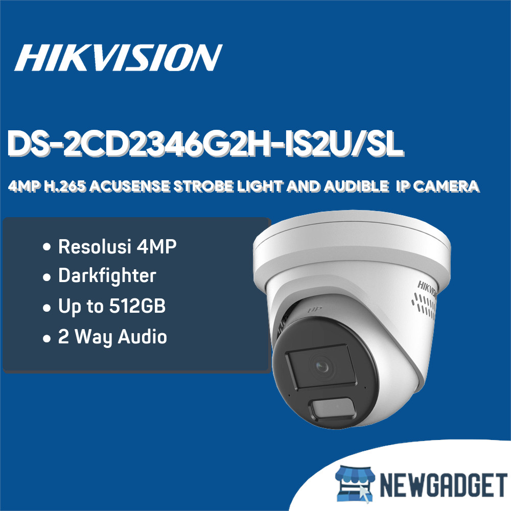 Jual HIKVISION DS-2CD2346G2H-IS2U/SL 4MP H.265 ACUSENSE STROBE LIGHT AND AUDIBLE WARNING FIXED ...
