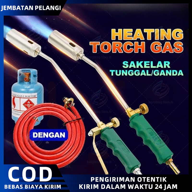 Jual Alat Bakar Heating Torch Gas Double Dengan 1.2m Selang LPG ...