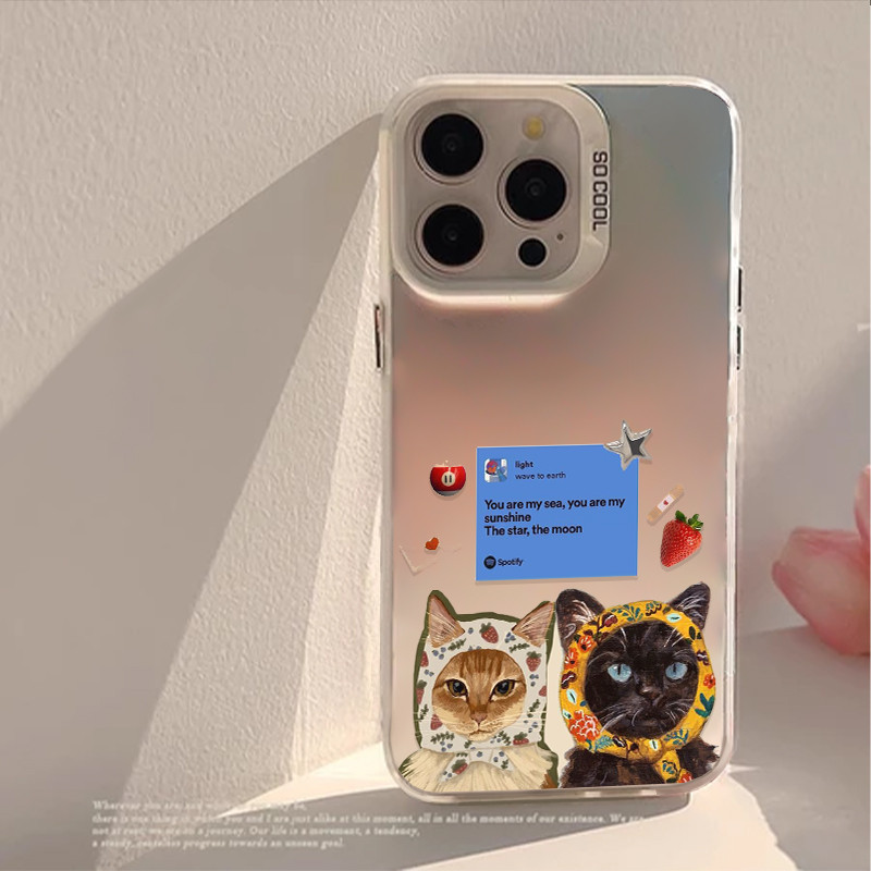Jual Casing ponsel Sepasang Anak Kucing IMD untuk iPhone XR X XS 7 8 11 ...