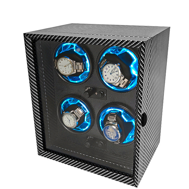 Jual Luxury Wood Watch Winder Carbon Fiber 2 4 Slot Automatic Watches ...