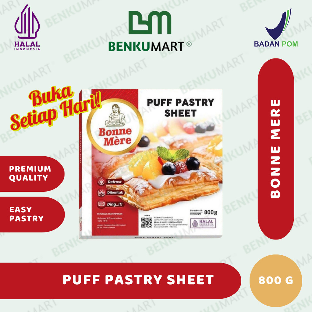 Jual Bonne Mere Puff Pastry Sheet (800 gr) | BONNE MERE - FROZEN PUFF ...