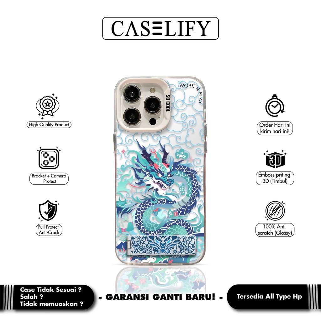 Jual CASELIFY case iphone x xr xs max 7 8 11 12 13 14 15 16 pro max plus casing imd dragon blue ...