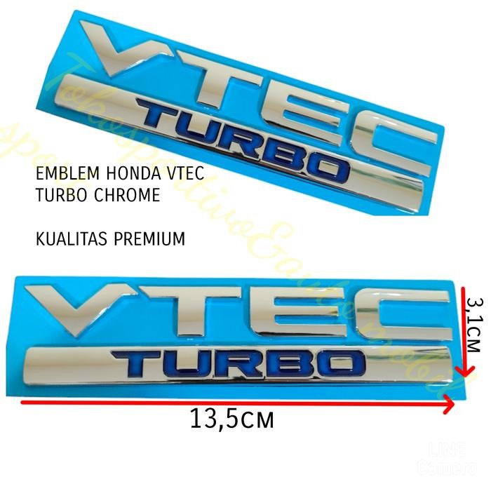 Jual EMBLEM LOGO LAMBANG TULISAN HONDA VTEC TURBO CHROME PREMIUM VTEC ...