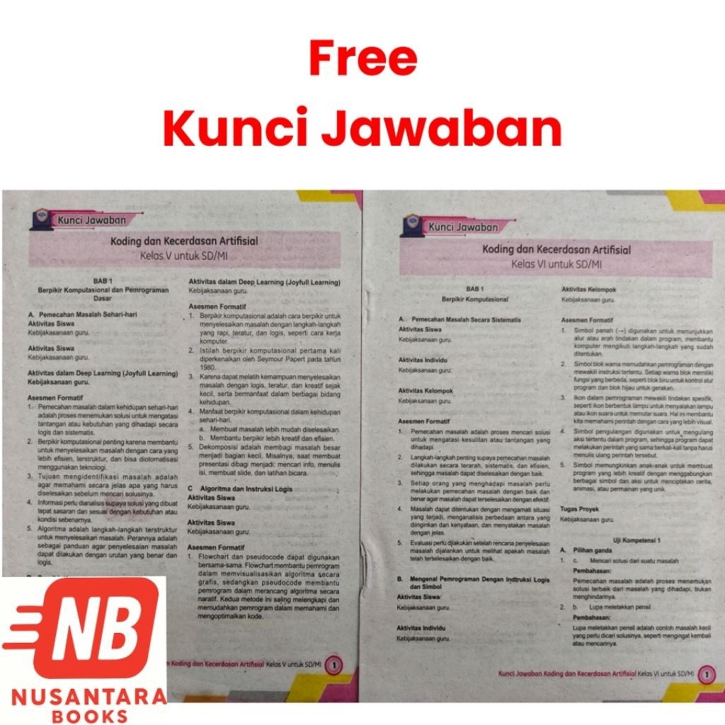 Jual LKPD Koding Dan Kecerdasan Artifisial (KA) SD Kelas 5 & 6 Semester 1&2 SBY GROUP | Shopee ...