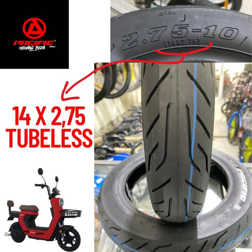 Jual PACIFIC Ban luar 14 X 2.75 14 X 3.00 Tubeless 2.75 - 10 3.00 - 10 ...