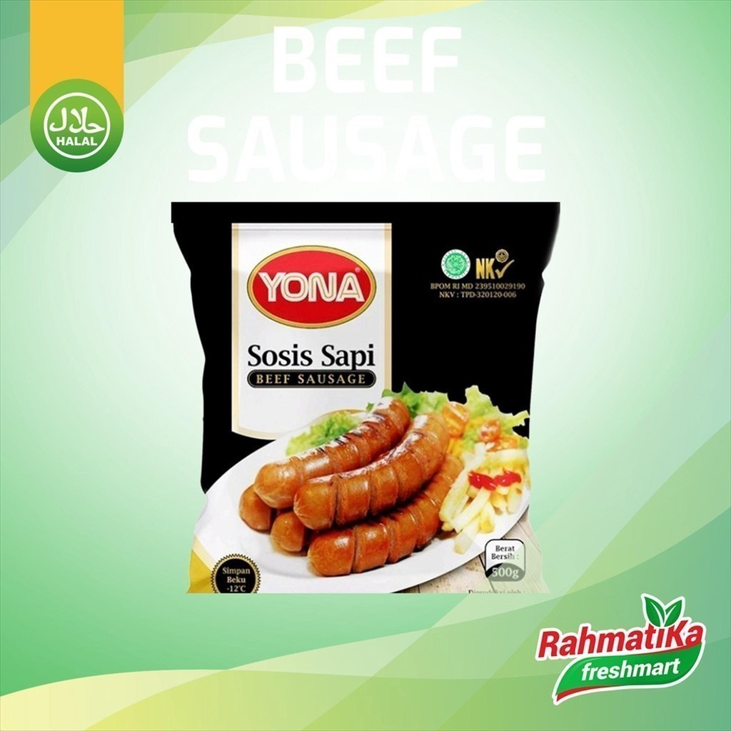 Jual Yona Sosis Sapi / Beef Sausage 500gr Isi 6 Pcs (Frozen) | Shopee ...