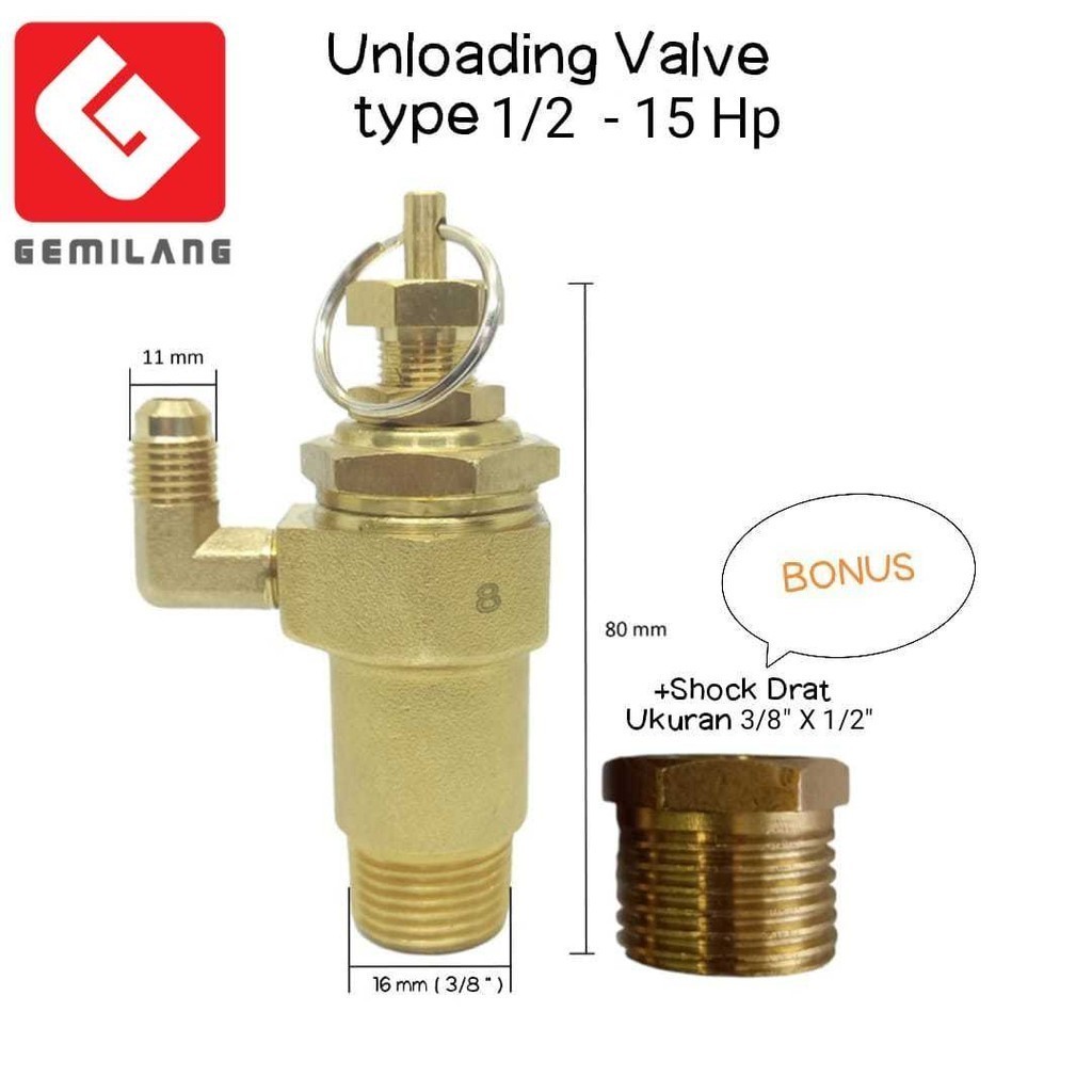 Jual Otomatis atau unloading Valve 1/2 - 2 hp Kompresor angin | Shopee ...