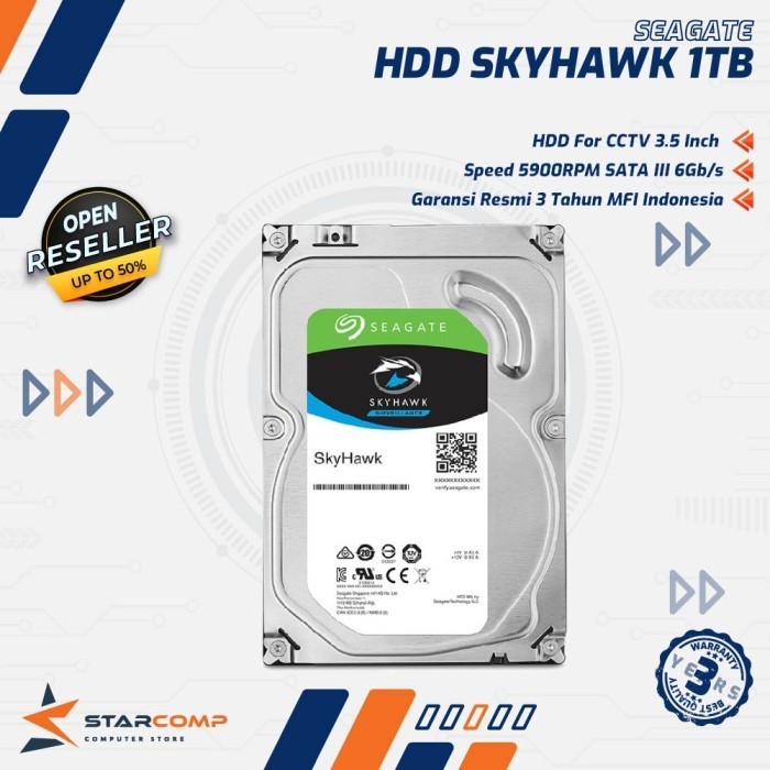 Jual Seagate SkyHawk 1TB 3.5" SATA Harddisk Internal HDD Surveillance ...