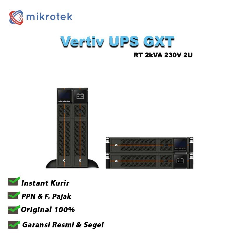 Jual VERTIV UPS GXT RT+ 2kVA 230V 2U Rack/Tower W/Batteries/ Rail Kit Bundled original | Shopee ...