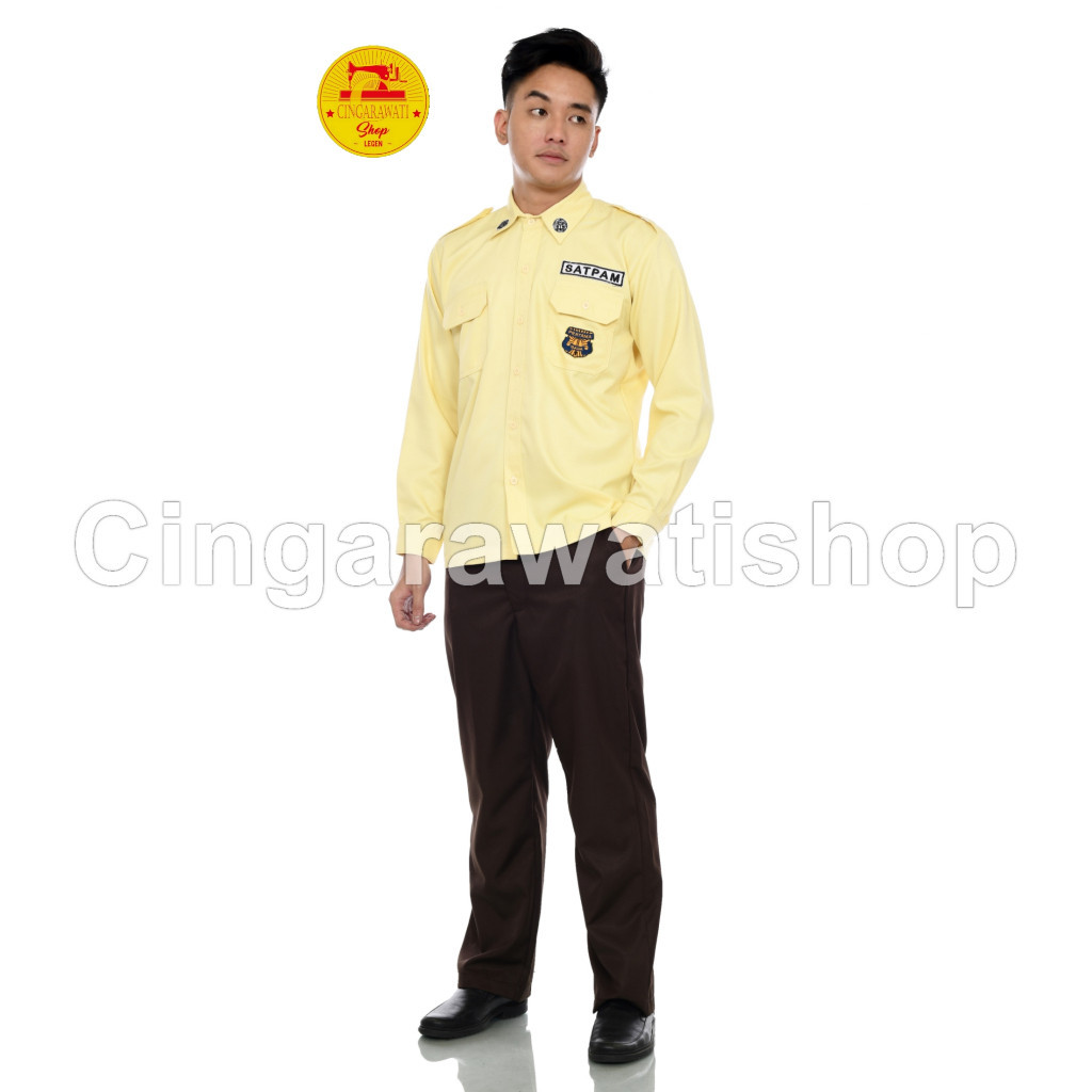Jual Seragam Pdl Satpam Krem Setelan Security Cream Pakaian Dinas Harian Coklat Krem Satpam ...