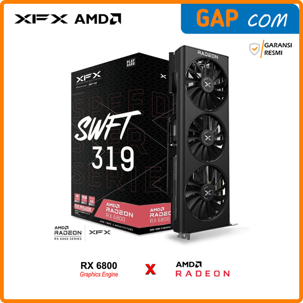 Jual VGA XFX Speedster SWFT319 AMD Radeon RX 6800 12GB GDDR6 - RX6800 Graphics Card | Shopee ...