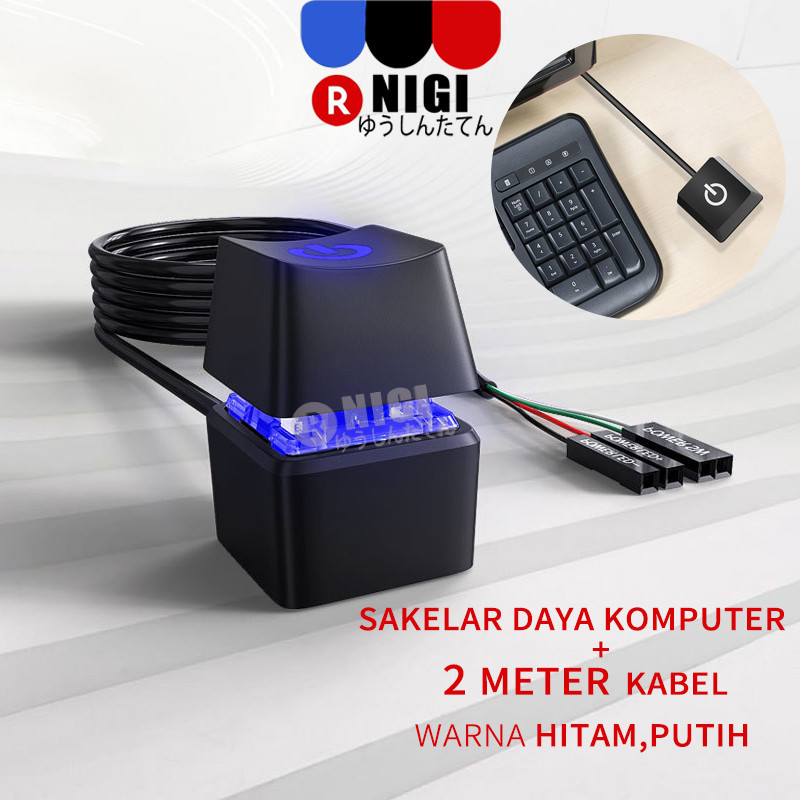 Jual NIGI 2 Meter Tombol Push On Kabel Power Button Tombol Switch Pc ...