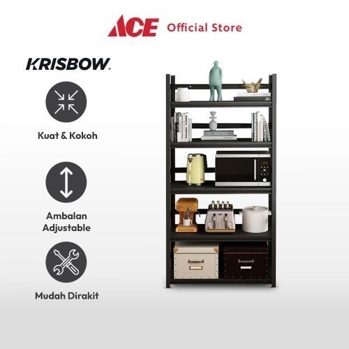 Jual Krisbow Rak Besi 5 Tingkat Dengan Roda - Hitam Storage Rack Metal ...