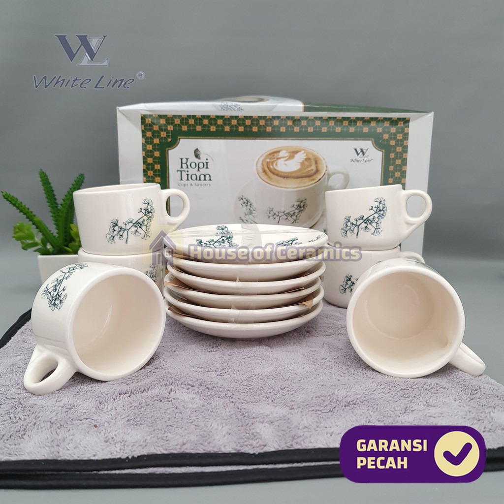 Jual WHITELINE Cups & saucers KOPITIAM Set Mug Gelas Kopi Keramik Lucu ...