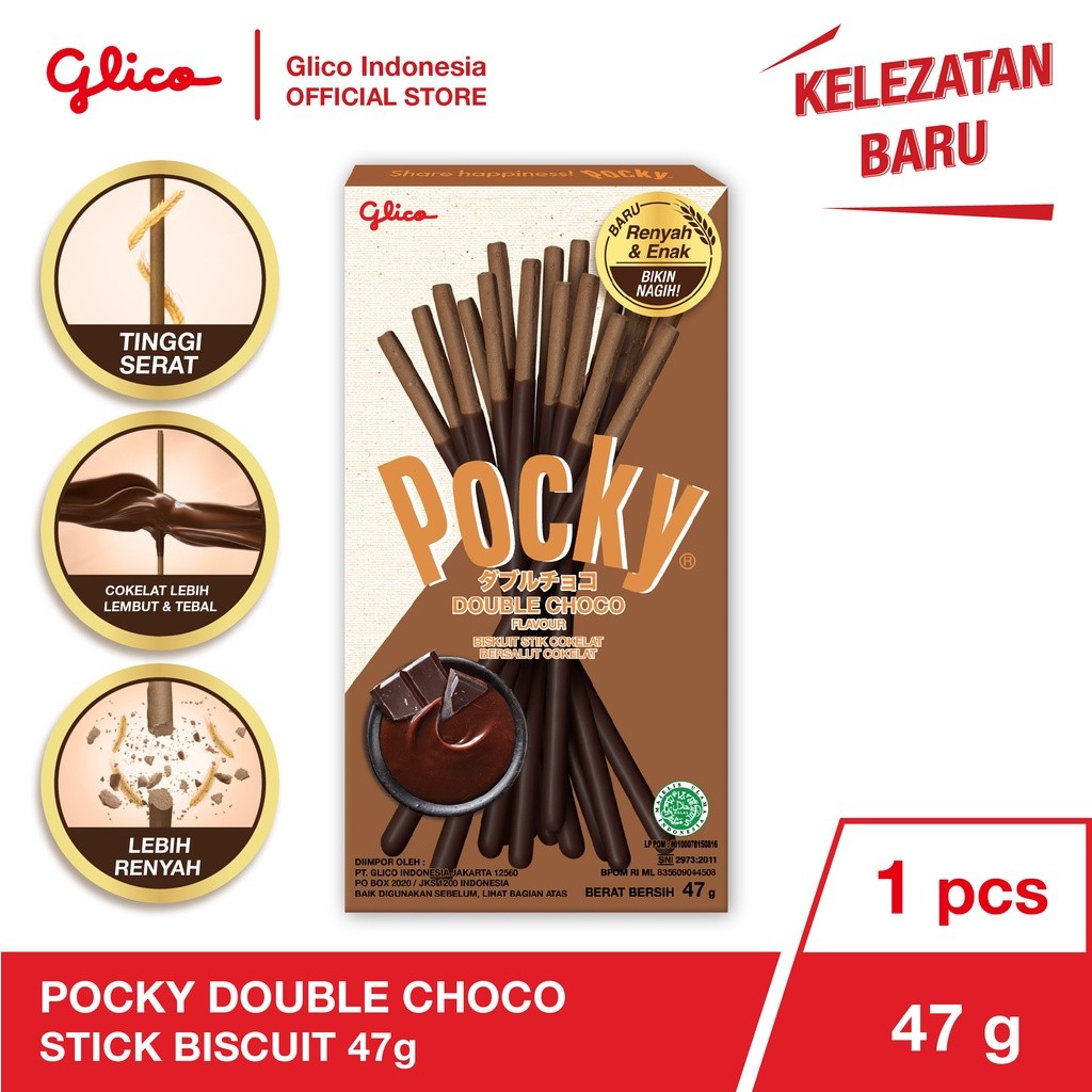 Jual Glico Pocky Double Choco Stick Biscuit 47g | Shopee Indonesia