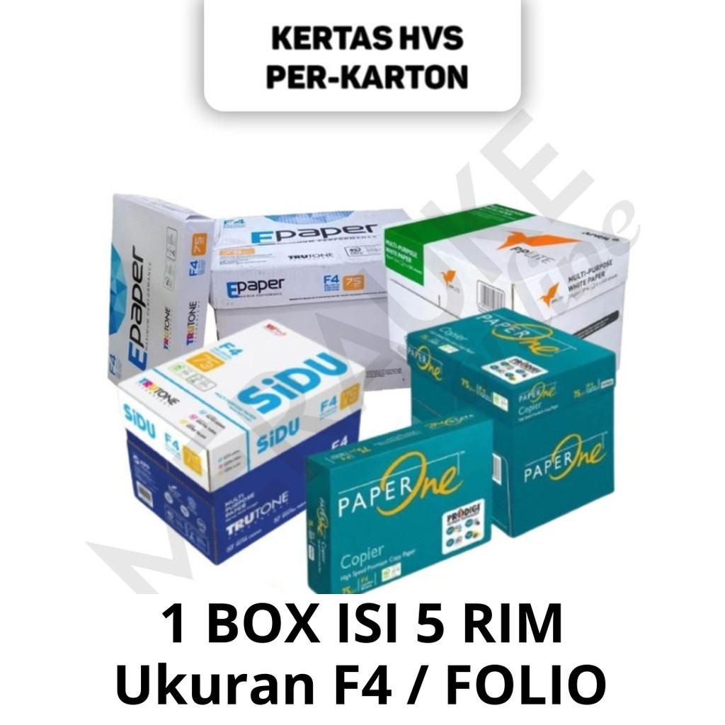 Jual Kertas HVS F4 / Folio 70 75 gsm PER-KARTON / BOX isi 5 RIM SIDU ...