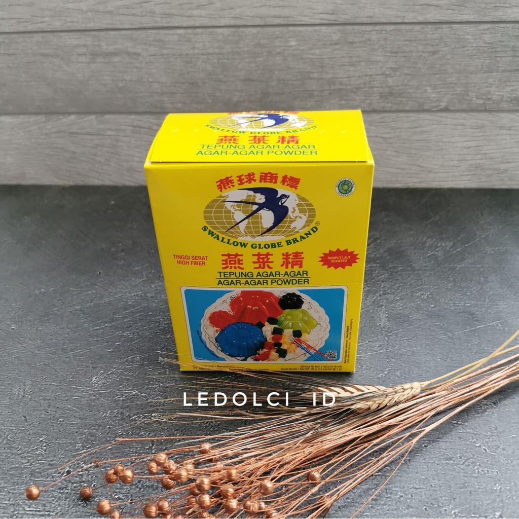 Jual AGAR AGAR SWALLOW PUTIH PLAIN 1 BOX ISI 12 PCS (12 SACHET x 7 GRAM ...