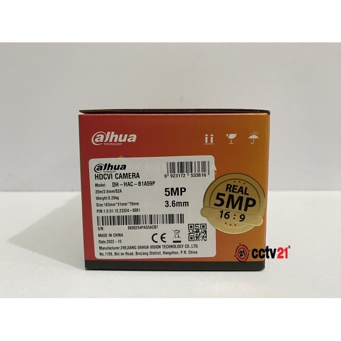 Jual CCTV DAHUA 5MP Outdoor FULL COLOR Colorvu DH-HAC-B1A59P Promo 2 ...