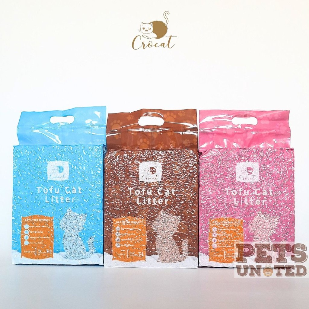 Jual Pasir Tofu Crocat Pasir Gumpal Kucing Crocat Tofu Cat Liiter 7L ...