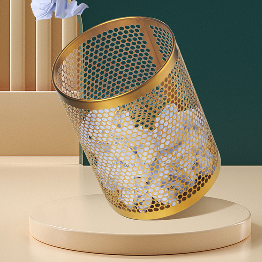 Jual Stylish Waste Paper Bin Stainless Steel Mesh For Modern Look Large ...