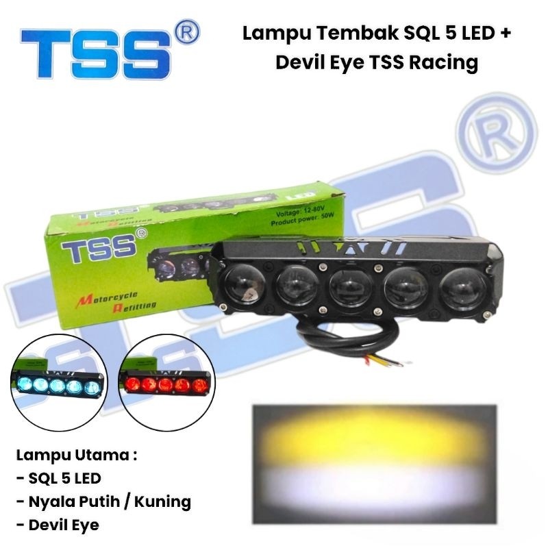 Jual LAMPU SOROT TSS SQL MATA 5 LED DEVIL PRO LASER LED SUPER TERANG DC ...