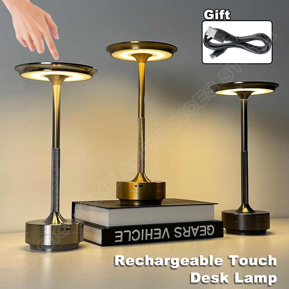 Jual Table Lamp For Bedroom Chargeable LED Touch Switch Desk Lamp For ...