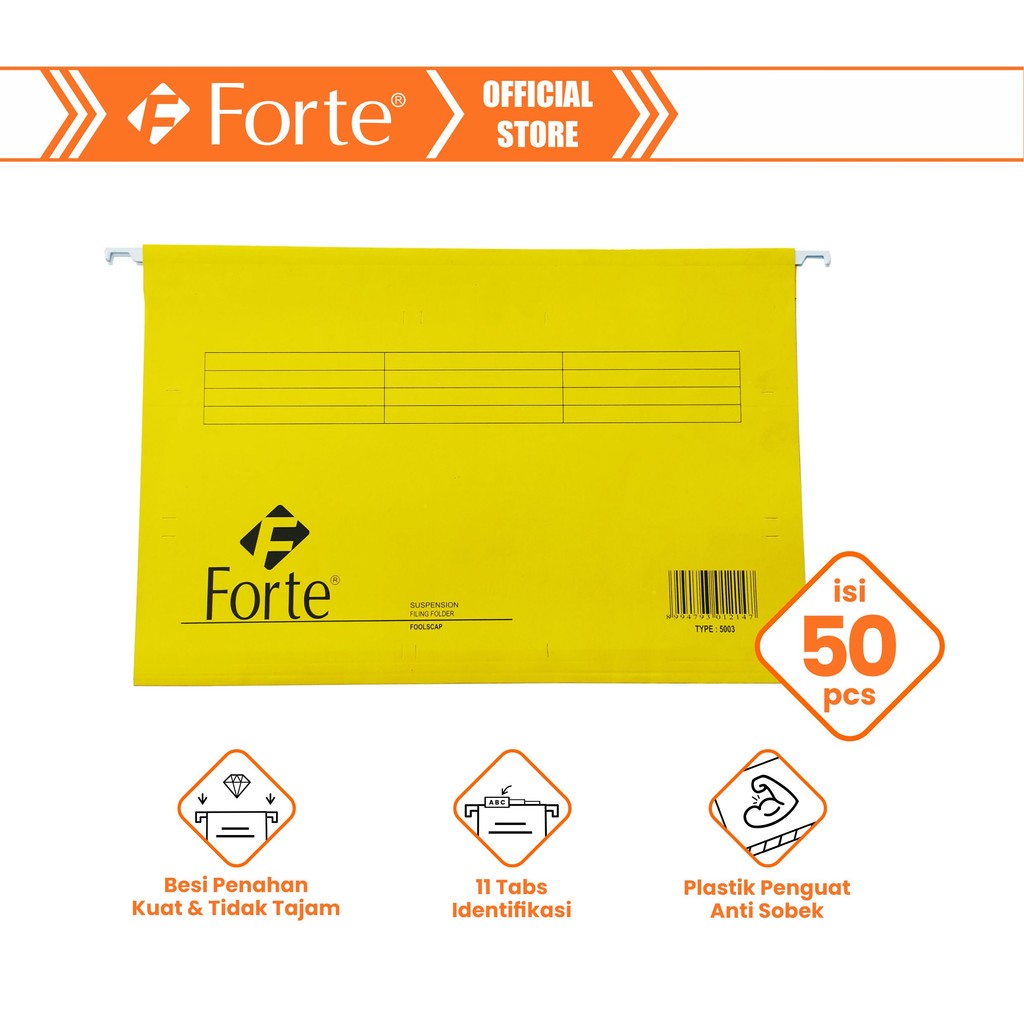 Jual [Forte] [50pcs] Map Gantung Hangmap Suspension File F4 Yellow ...