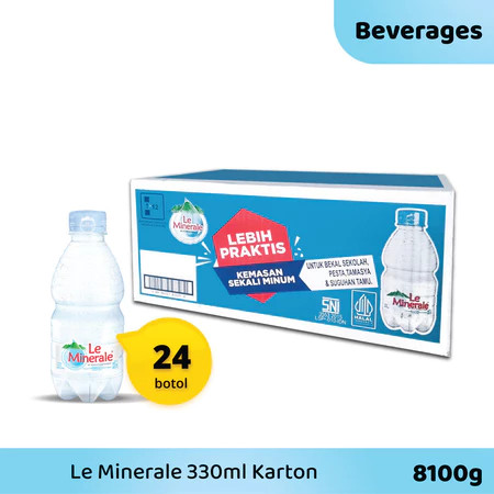 Jual Le Minerale Botol Mini 330ml Air Mineral isi 24 Botol | Shopee Indonesia