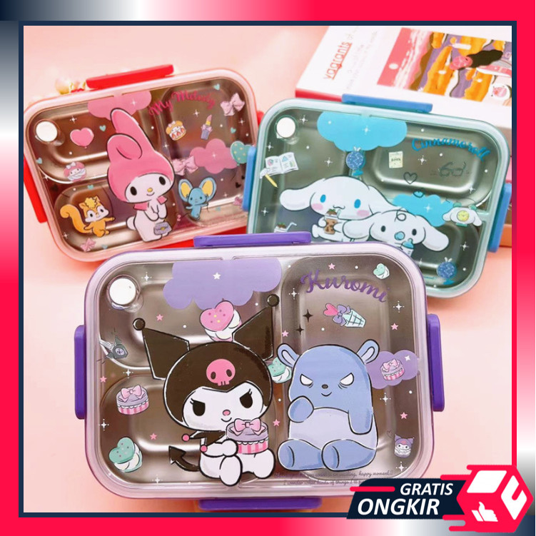 Jual GRATIS ONGKIR - H6414 Kotak Bekal Stainless Steel Karakter / Tempat Makan Anak Lucu / Lunch ...