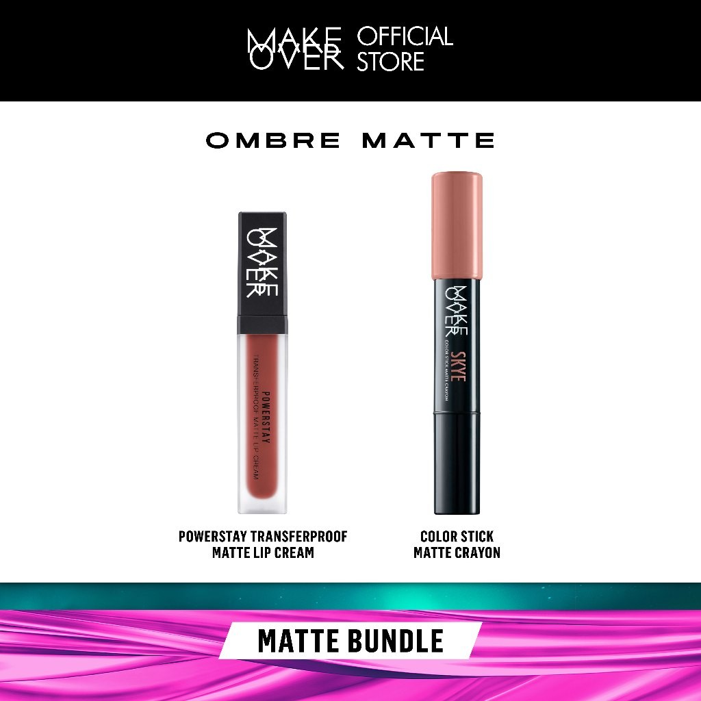 Jual Make Over Glam Lip Statement | Matte Bundle - Transferproof Matte ...