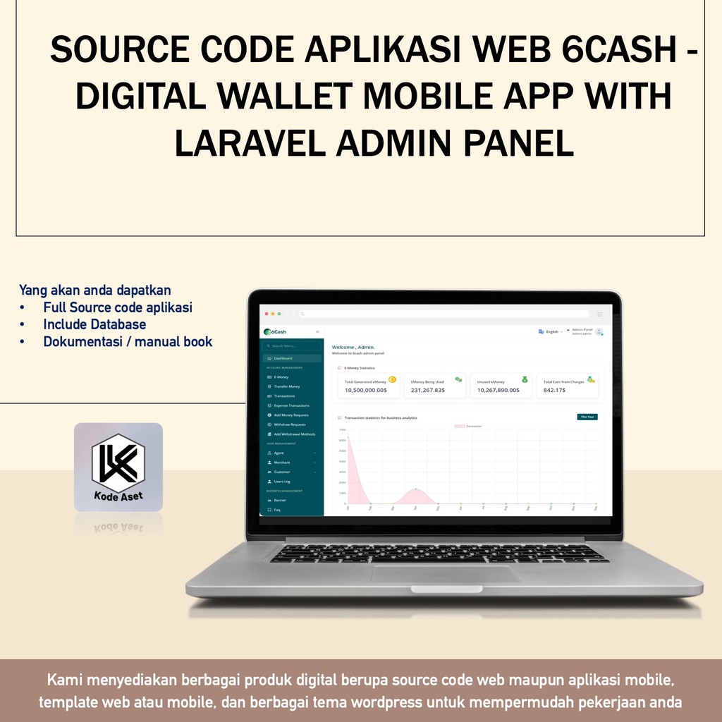 Jual SOURCE CODE APLIKASI WEB 6CASH - DIGITAL WALLET MOBILE APP WITH LARAVEL ADMIN PANEL ...