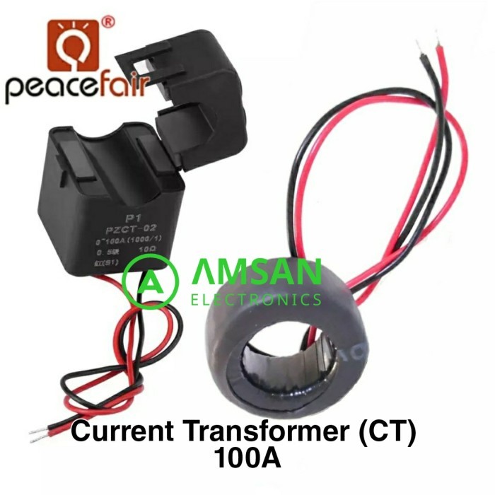 Jual AC Current Transformer PZCT Open Close CT Split CT 100A Peacefair ...