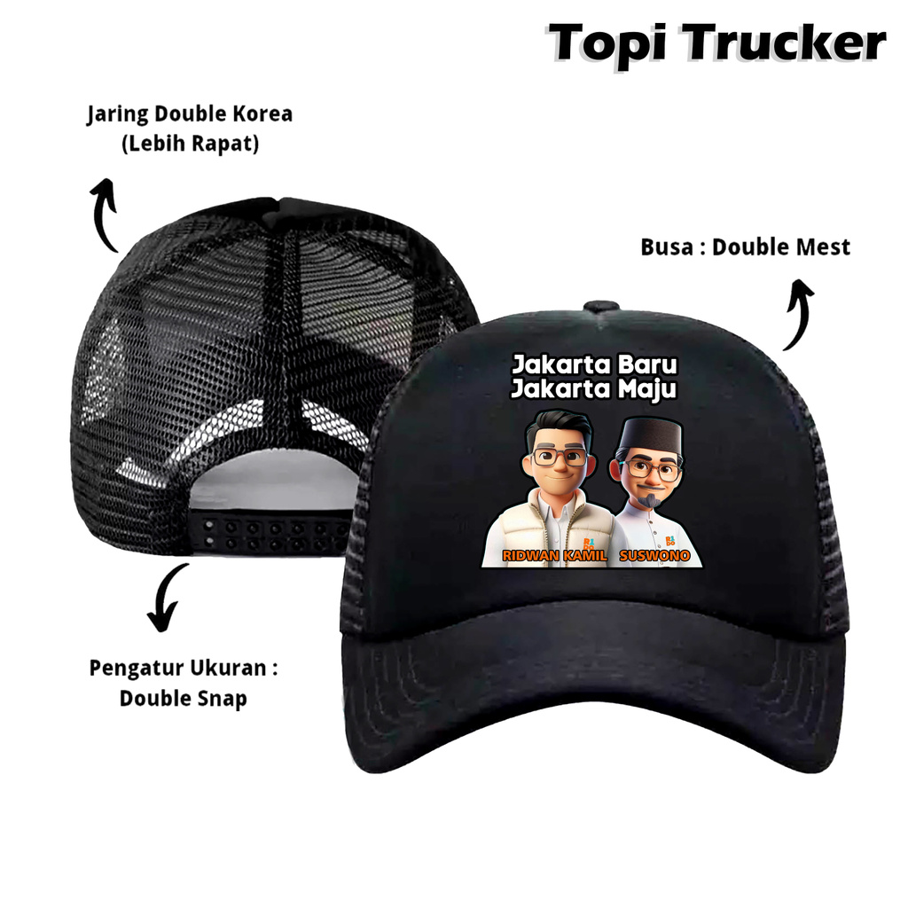 Jual EXD Topi Trucker Jaring PILGUB Pemilihan Gubernur DKI Jakarta ...