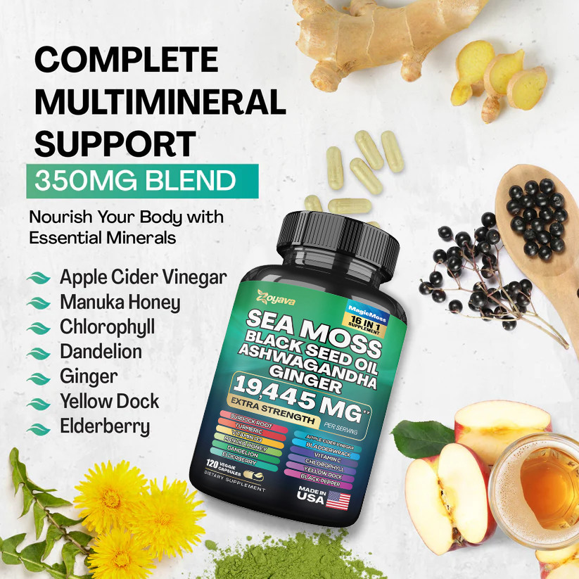 Jual Organic Sea Moss Capsules - Immune Support, Joint and Gut Health ...