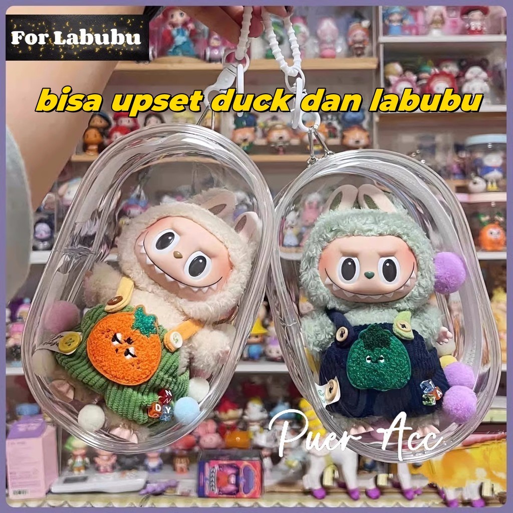Jual 【Ready and COD】bisa labubu upset duck Tas penyimpanan transparan ...