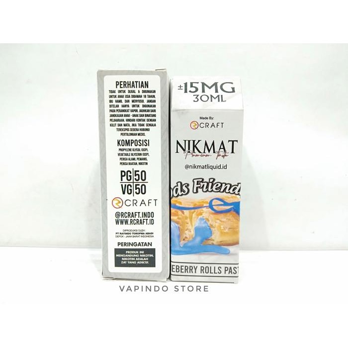Jual SALT NIKMAT V2 BLUEBERRY ROLLS PASTRY 30ML 15MG RCRAFT PODS ...