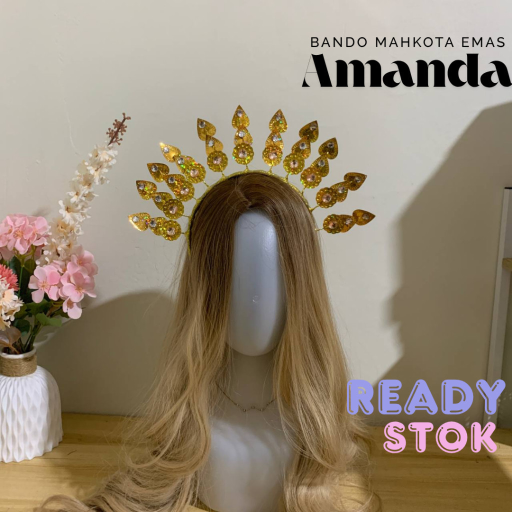 Jual Bando Mahkota Kipas Bugis Emas untuk Tari Tradisional Adat ...