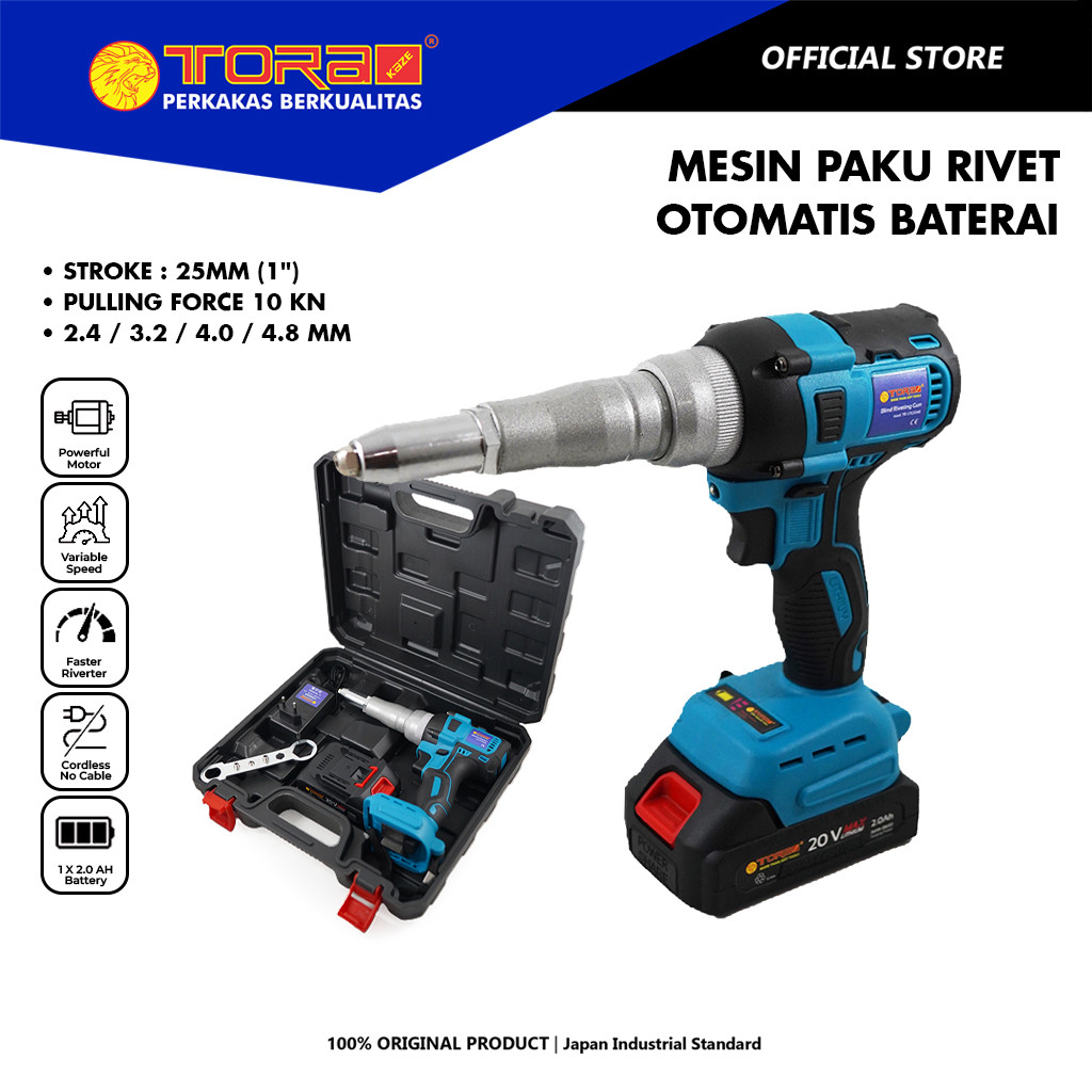 Jual TORA Mesin Paku Rivet Baterai DC 20 V Otomatis - Blind Riveting ...