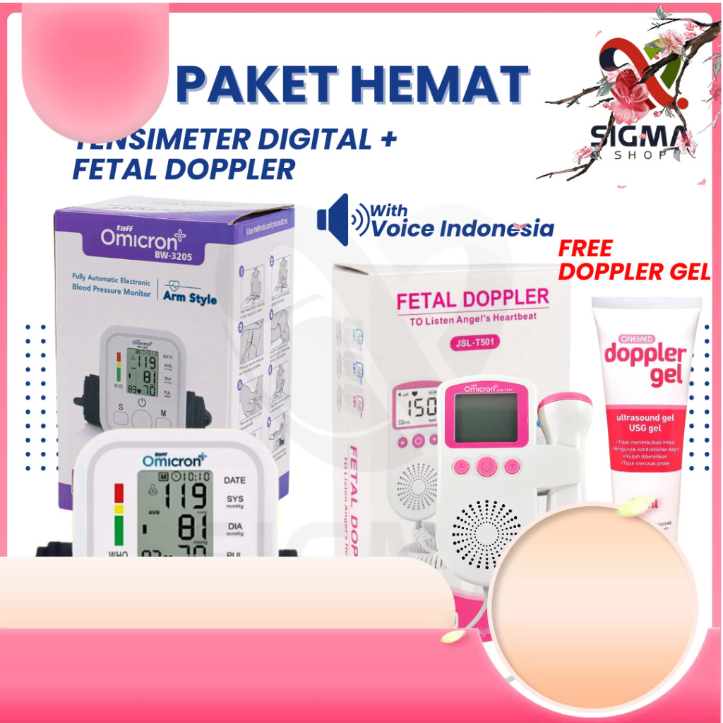 Jual Paket Hemat Tensimeter Digital dan Fetal Doppler Gel Alat Detak ...