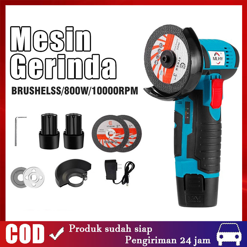 Jual Angle Grinder Tangan Cordless Mesin Gerinda 12V Mini NoBrushless ...