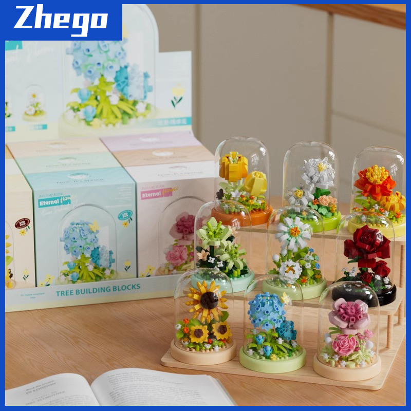 Jual Brick Bunga Mainan Balok Susun DIY Hadiah Ulang Tahun Puzzle Blok ...