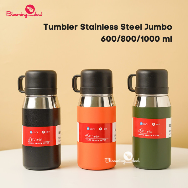 Jual Tumbler Leisure Sport Jumbo Stainless Steel Tutup Cangkir 600/800/1000 ml (ST9154) | Shopee ...