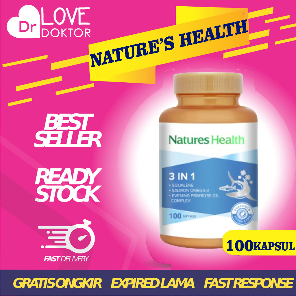 Jual NATURE'S NATURES NATURE HEALTH SQUALENE OMEGA EPO 3 IN 1 OMEGA ...