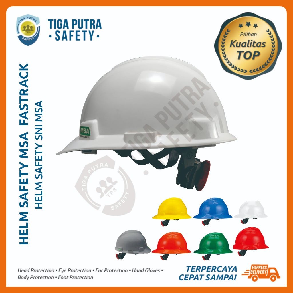 Jual Helm Safety Proyek SNI MSA V-Gard Fastrack Tali Dagu | Shopee ...