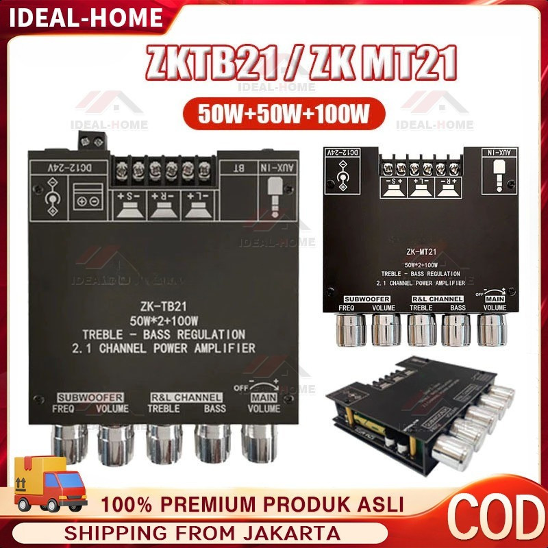 Jual ZK-TB21 ZK-MT21 ZK-502MT TPA3116D2 Bluetooth 5.0 Penguat Subwoofer Papan 50WX2 + 100W 2.1 ...